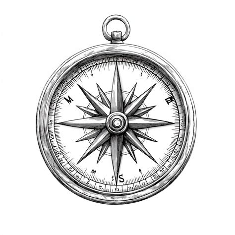 A Detailed Illustration Of A Compass With Directional Markings Premium Ai Generated Image