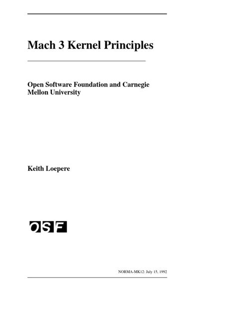 Mach 3 Kernel Principles Pdf Thread Computing Kernel Operating
