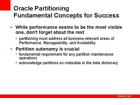 Insert Picture Here Oracle Partitioning In Oracle Database