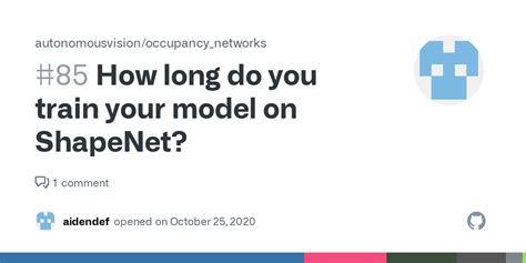 how long do you train your model on shapenet · issue 85 · autonomousvision occupancy networks
