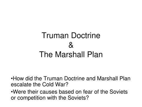 PPT Truman Doctrine The Marshall Plan PowerPoint Presentation Free