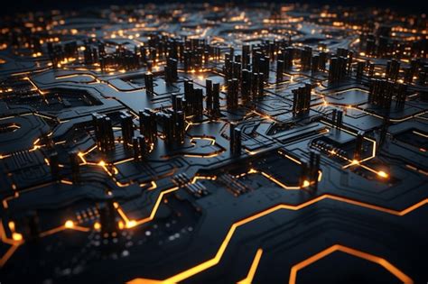 Premium Ai Image Digital Circuitry Patterns Forming A Seamless Conn