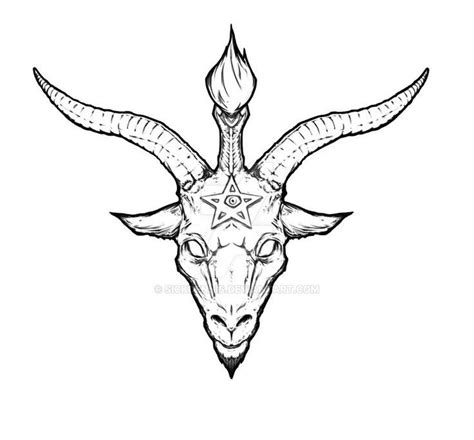 Satanic Goat Head Drawing