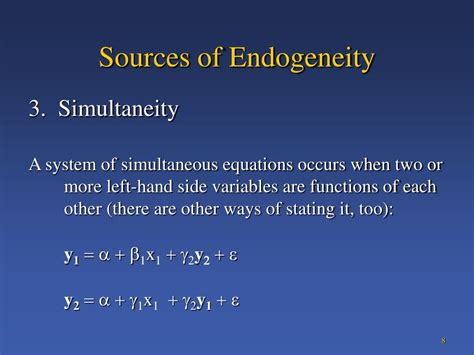 Ppt Econometrics Course Endogeneity And Simultaneity Powerpoint
