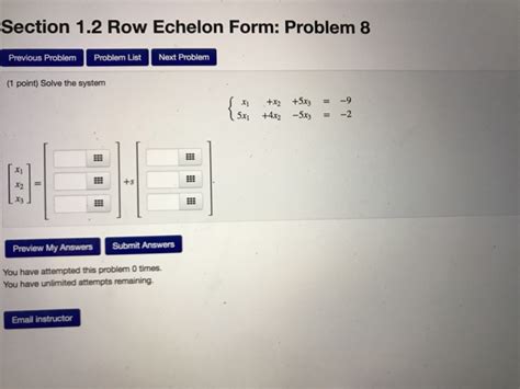 Solved Section 12 Row Echelon Form Problem 8 Previous