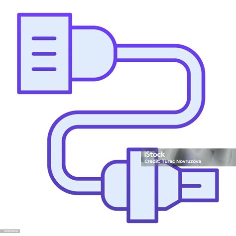 자동차 전기 배선 플랫 아이콘입니다 트렌디 한 플랫 스타일의 자동차 플러그 파란색 아이콘 웹 및 응용 프로그램을 위해 설계된