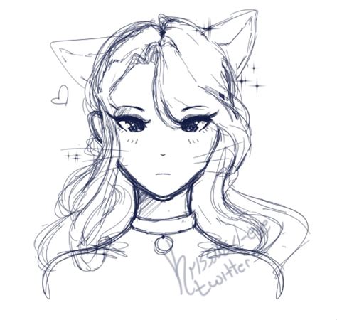 Как нарисовать девочку с ушками 32 фото