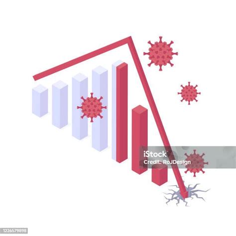 코로나 바이러스 경제 및 금융 위기 등각 벡터 그림 빨간색 화살표 파괴 구멍 그래프 2020년에 대한 스톡 벡터 아트 및 기타 이미지 2020년 3차원 형태