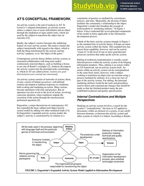 Activity Theory A Versatile Framework For Workplace Research Pdf