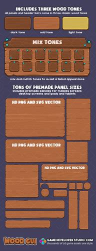 Wood Theme Game GUI By Robert Brooks Gamedeveloperstudio Com