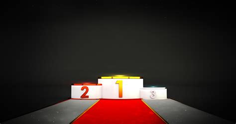 수 상자 연단의 3d 렌더링입니다 금은 청동 연단 색종이 와입니다 첫번째 장소 포상 경쟁에 대한 스톡 사진 및 기타 이미지