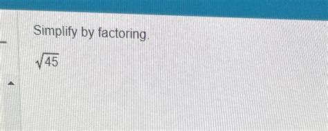 Solved Simplify By Factoring 452