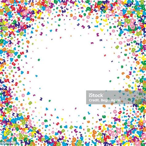 생생한 숫자가 떨어집니다 비행 숫자가있는 수학 학습 개념 흰색 배경에 학교 수학 배너로 다시 눈부신 모습 떨어지는 숫자 벡터 일러스트레이션 0명에 대한 스톡 벡터 아트 및