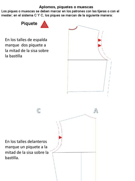 Piquetes Y Aplomos En Costura Pdf Métodos Y Materiales De Enseñanza