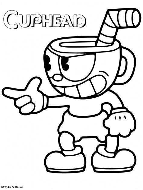 Character Cuphead Coloring Page