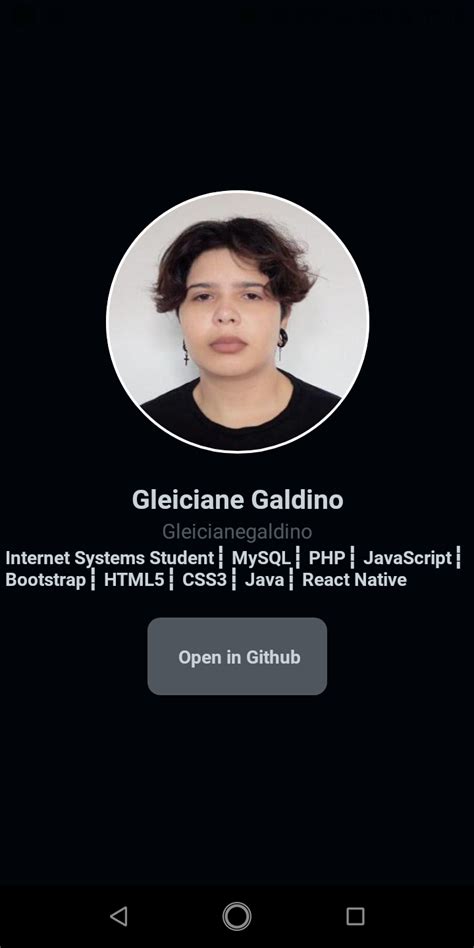 Github Gleicianegaldino Tela De Profile React Native