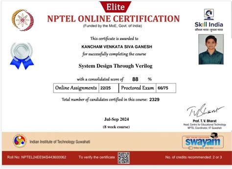 Kvs Ganesh On Linkedin Systemdesign Verilog Digitaldesign Nptel Learningjourney Fpga