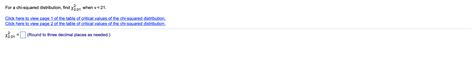Solved For A Chi Squared Distribution Find X When V Chegg
