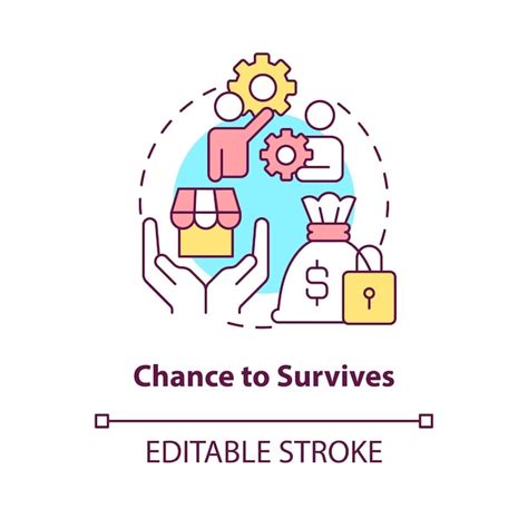 개념 아이콘에서 살아남을 기회 프리미엄 벡터