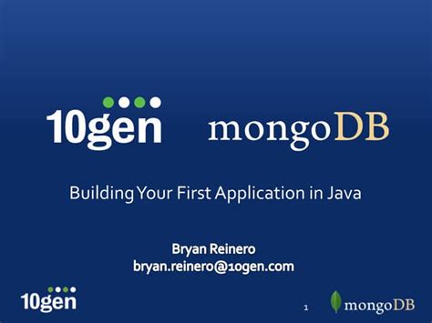 Building Your First Java Application With Mongodb Pptx