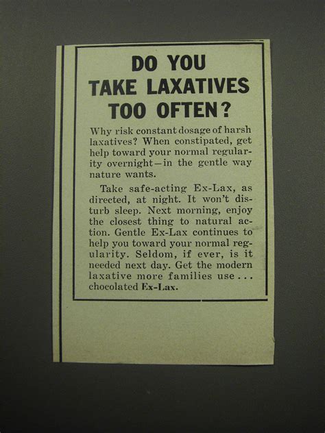 1957 Ex Lax Laxative Ad Do You Take Laxatives Too Often On Ebid United States 215150794
