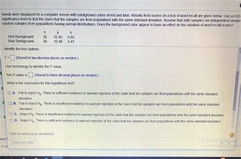 Solved Words Were Displayed On A Computer Screen With