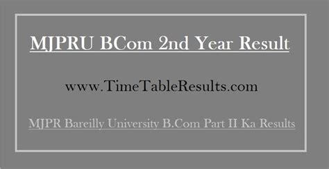 Mjpru Bcom 2nd Year Result 2022 Bareilly University Bcom Second Results