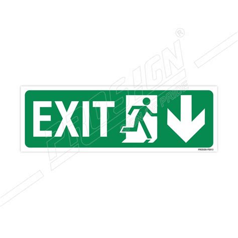Exit Right Down Arrow Sign Protector FireSafety Exit Right Down Arrow Sign Protector FireSafety