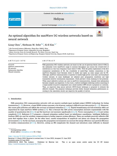An Optimal Algorithm For Mmwave 5g Wireless Networks Based On Pdf Eigenvalues And