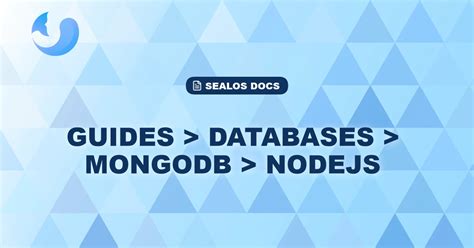 Guides Databases Mongodb Nodejs Sealos Docs