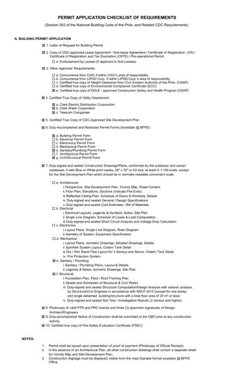 Building Permit Application Checklist