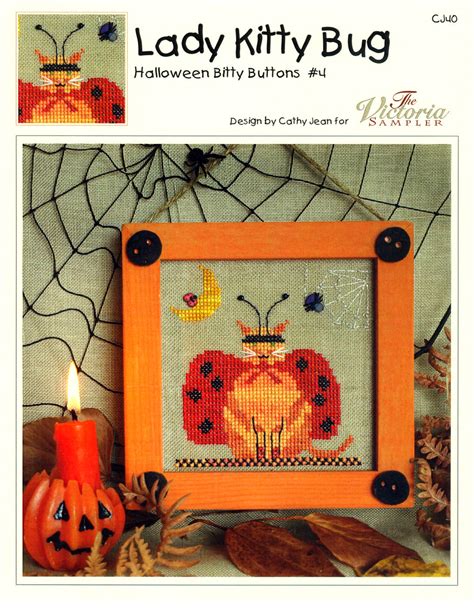 Lady Kitty Bug Counted Halloween Cross Stitch Pattern Pdf Download The Victoria Sampler