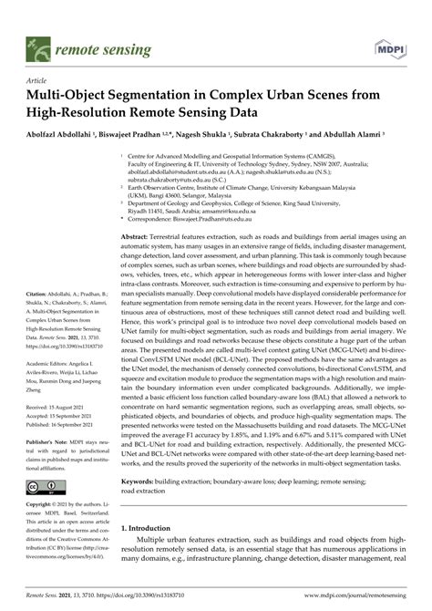 Pdf Multi Object Segmentation In Complex Urban Scenes From High