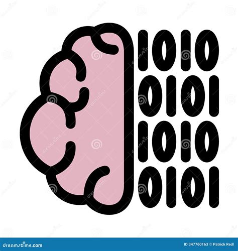 binary code brain symbol artificial intelligence icon stock illustration illustration of