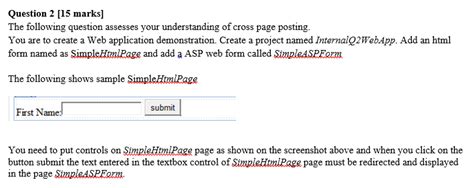 Solved Question 2 15 Marks The Following Question Assesses