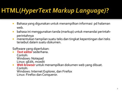 Pertemuan 2 Html Hypertext Markup Languageppt