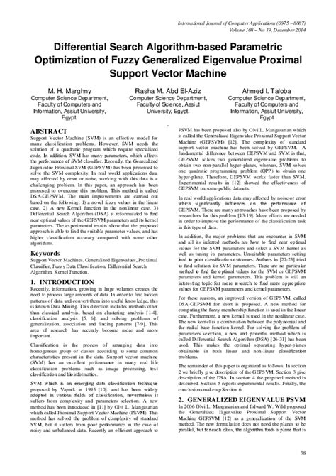 pdf differential search algorithm based parametric optimization of fuzzy generalized