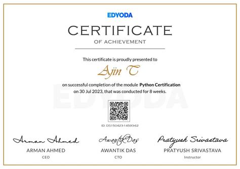 Ajin T On Linkedin Pythoncertification Edyodadigitaluniversity Continuouslearning