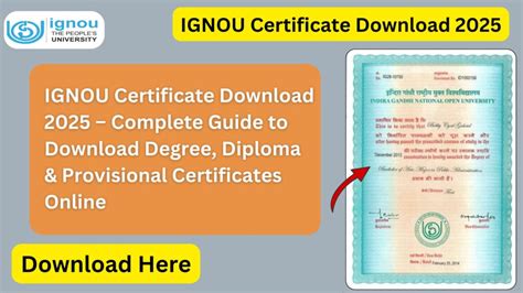 Ignou Certificate Download 2025 Complete Guide To Download Degree