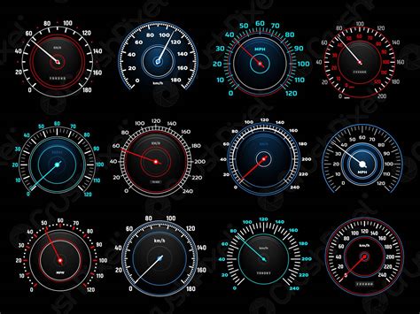 Car Dashboard Speedometer Indicators Vector Set Stock Vector 6755867 Crushpixel