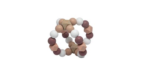 Labda Rágóka Szilikon és Fa Gyöngyökből Barack Antik Rózsaszín