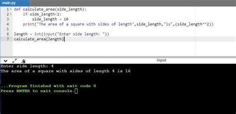 Codehs 638 Area Of A Square With Default Parameters Write A Program That Will Calculate And