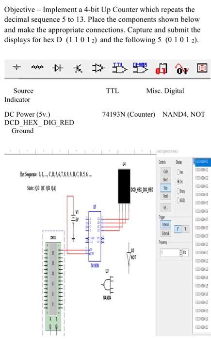 Objective Implement A 4 Bit Up Counter Which