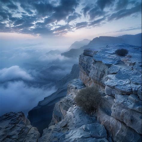 Misty Morning On Jebel Jais In The Style Of Trey Ratcliff Imagella