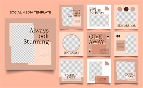 소셜 미디어 템플릿 배너 패션 판매 촉진 화이트 브라운 색상 완전히 편집 가능한 사각형 포스트 프레임 퍼즐 유기농 판매 포스터