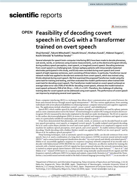 Pdf Feasibility Of Decoding Covert Speech In Ecog With A Transformer Trained On Overt Speech