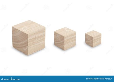 Wooden Cube Blocks In Different Size Stock Photo Image Of Construction Cube 183918248