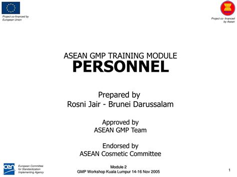 PPT ASEAN GMP TRAINING MODULE PERSONNEL PowerPoint Presentation Free Download ID 9721642