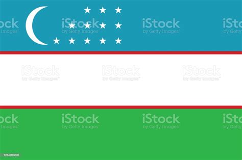 National Uzbekistan Flag Official Colors And Proportion Correctly