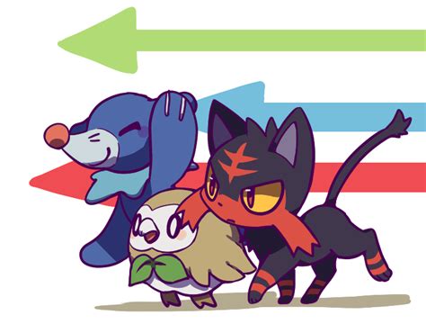 I3 17sanjyou Litten Popplio Rowlet Nintendo Pokemon Pokemon Sm 0 0 10s Arrow